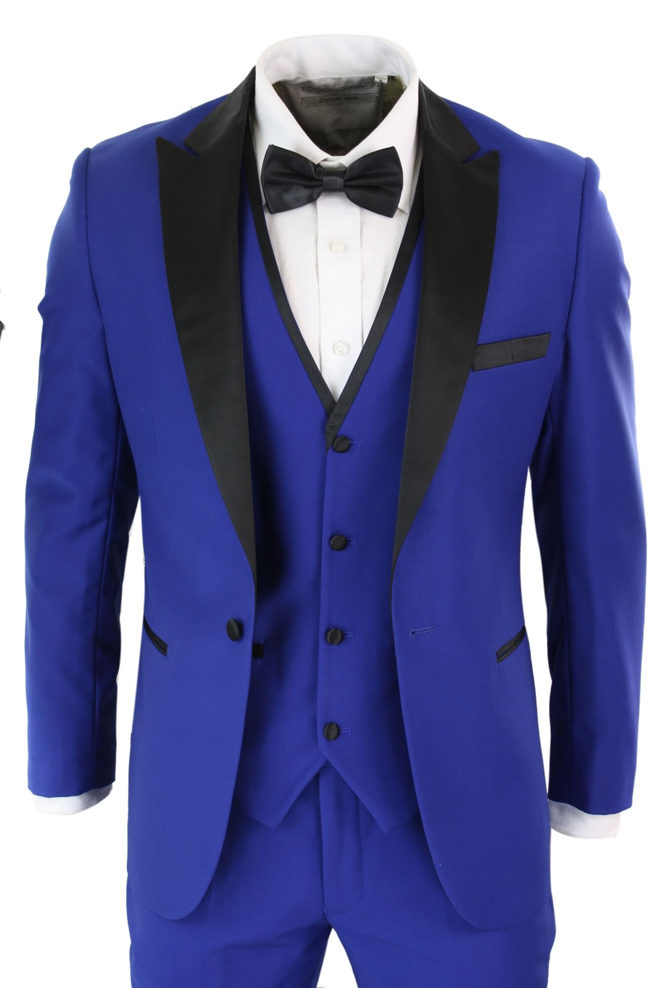Paul Andrew Regent Blue - Herren 3-teiliger Smoking aus blau-schwarzem ...